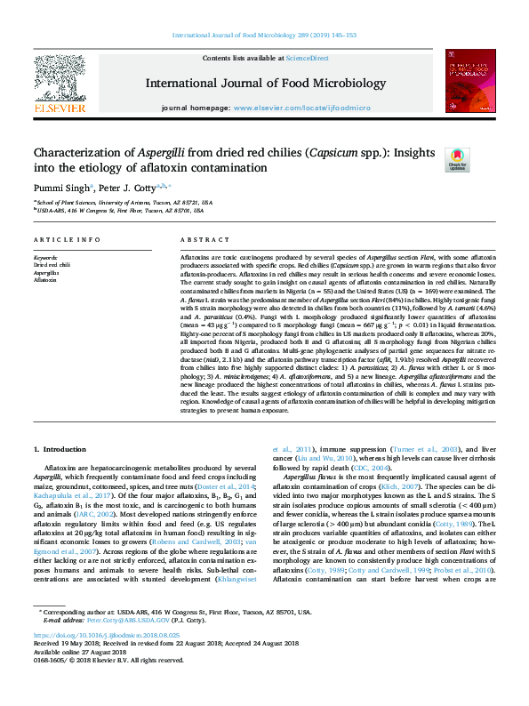 (PDF) Characterization of Aspergilli from dried red chilies (Capsicum ...