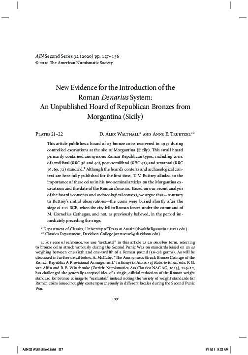 (PDF) New Evidence for the Introduction of the Roman Denarius System ...
