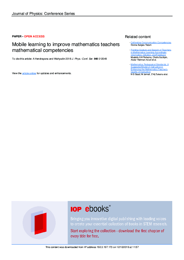 (PDF) Mobile learning to improve mathematics teachers mathematical ...