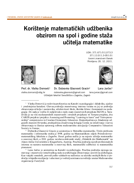 Pdf Use Of Mathematical Textbooks With Regard To Sex And Years Of Service Of Mathematics Teachers