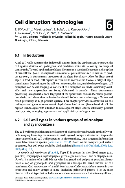 (PDF) Cell disruption technologies