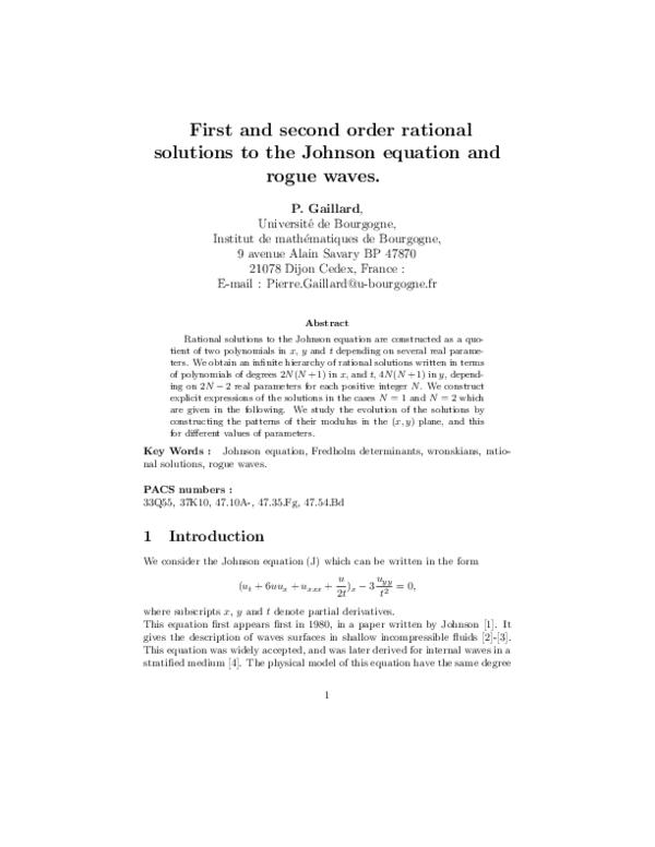 (PDF) First and second order rational solutions to the Johnson equation ...