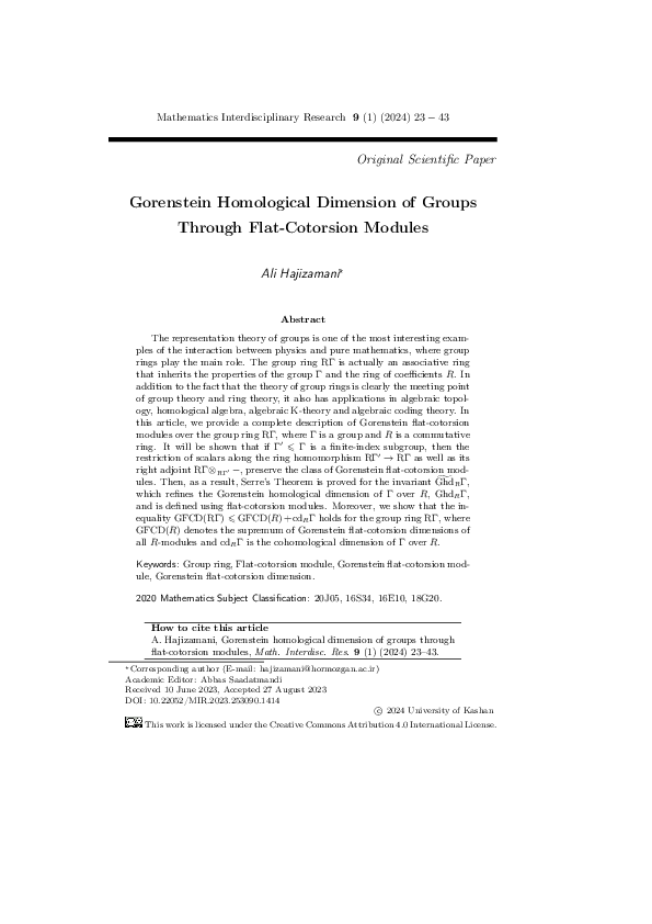 (PDF) Gorenstein Homological Dimensions via Flat-Cotorsion Modules