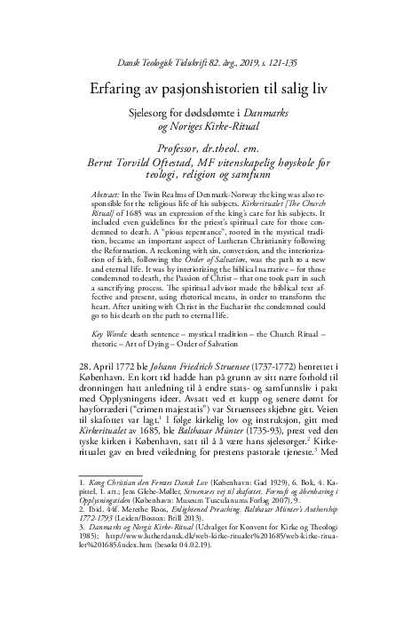 (PDF) Erfaring av pasjonshistorien til salig liv
