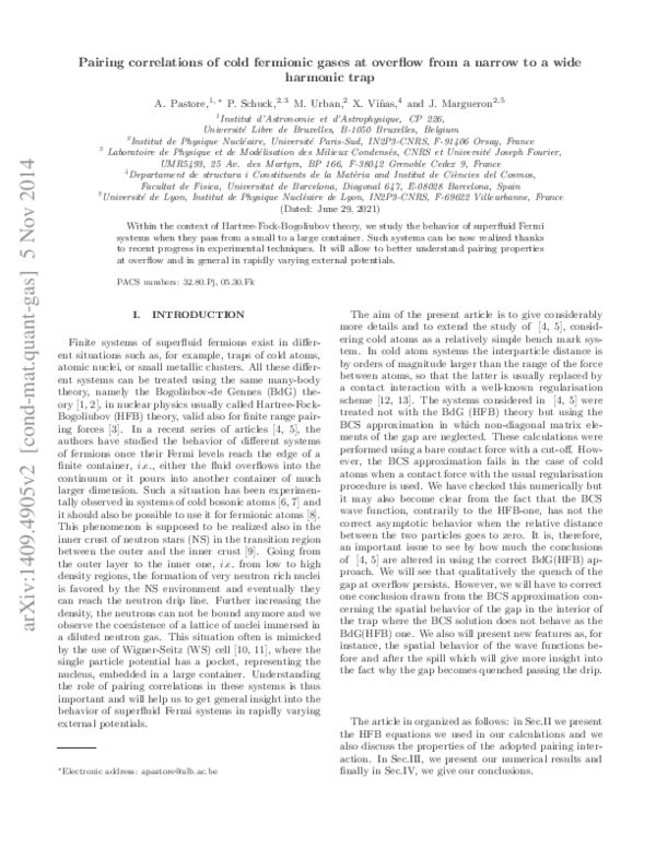 (PDF) Pairing correlations of cold fermionic gases at overflow from a ...