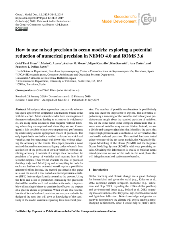 (PDF) How to use mixed precision in ocean models: exploring a potential ...