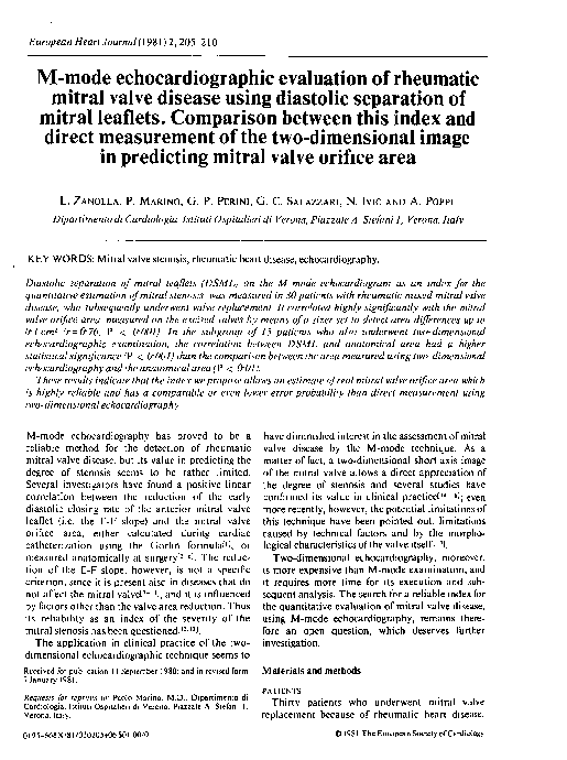 (PDF) M-mode echocardiographic evaluation of rheumatic mitral valve ...