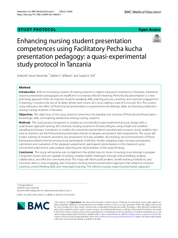 (PDF) Effect of facilitatory pecha kucha presentation pedagogy on presentation preparation ...