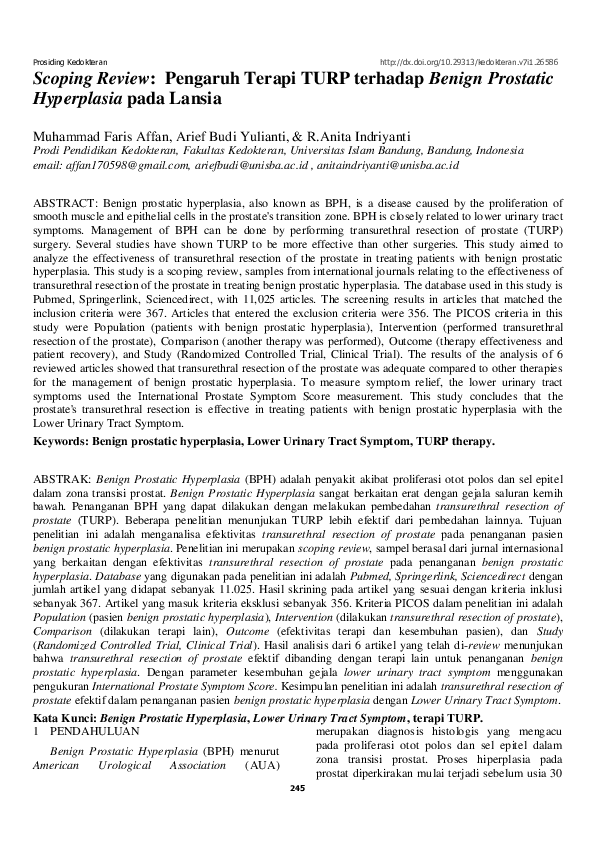 (PDF) Scoping Review: The Effectiveness of Transurethral Resection of ...