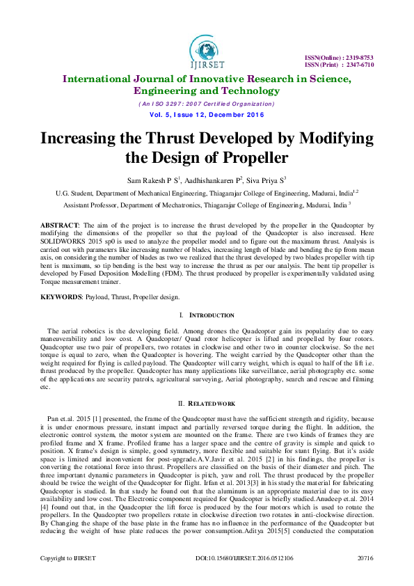 (PDF) Enhancing Quadcopter Propeller Thrust Through Design Modifications