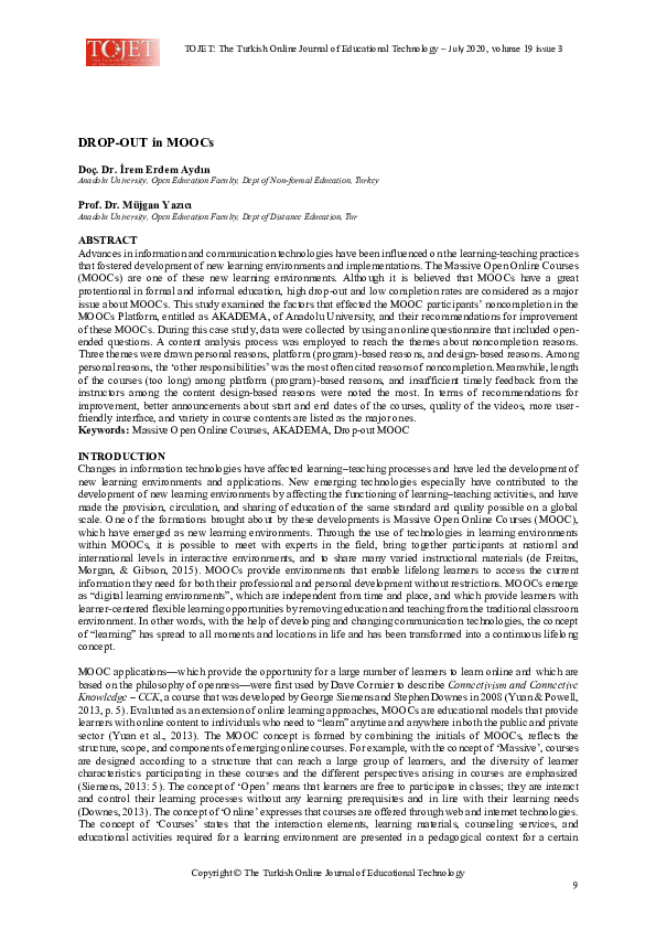 (PDF) Drop-Out in MOOCs