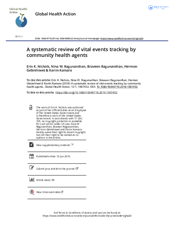 (PDF) A systematic review of vital events tracking by community health ...