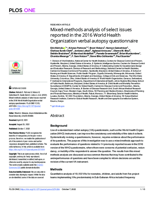 (PDF) Mixed-methods analysis of select issues reported in the 2016 ...