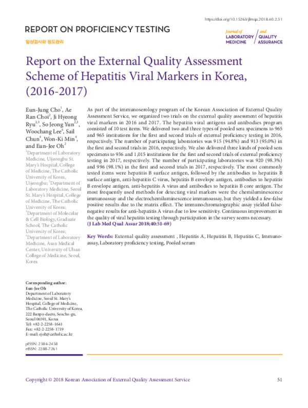 (PDF) Report on the External Quality Assessment Scheme of Hepatitis ...