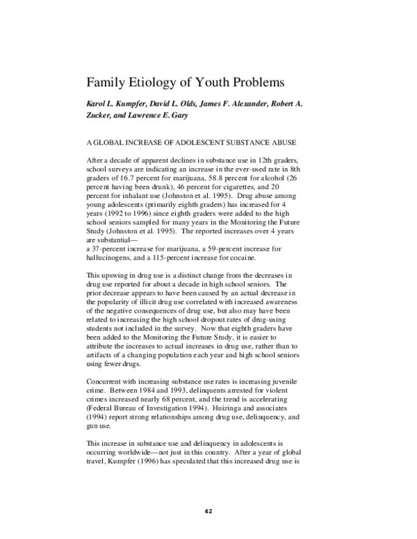 (PDF) Family Etiology of Youth Problems