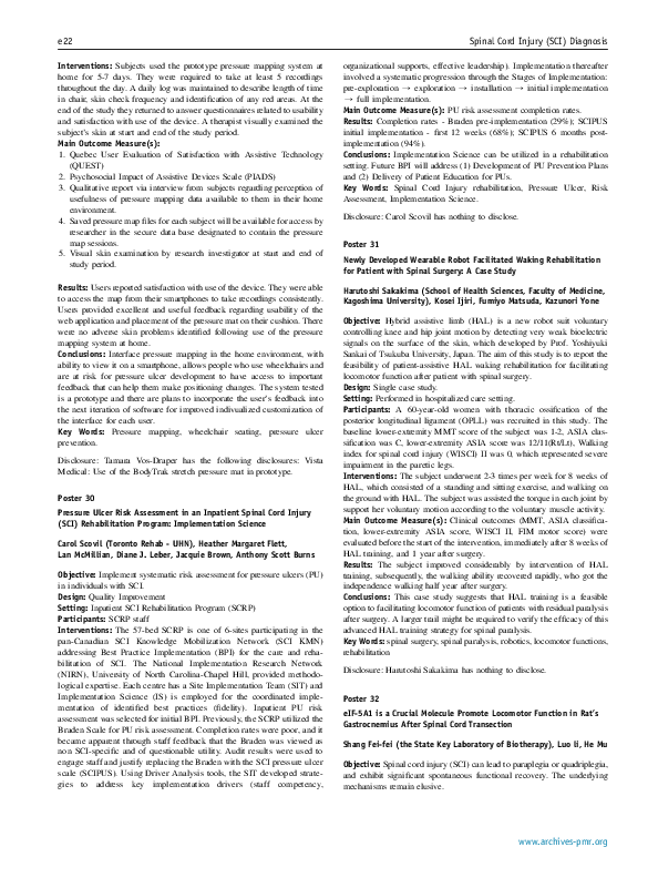 (PDF) Poster 30 Pressure Ulcer Risk Assessment in an Inpatient Spinal ...