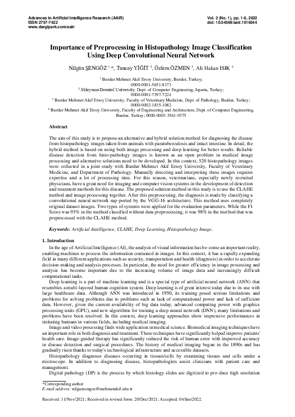 (PDF) Importance of Preprocessing in Histopathology Image Classification Using Deep ...