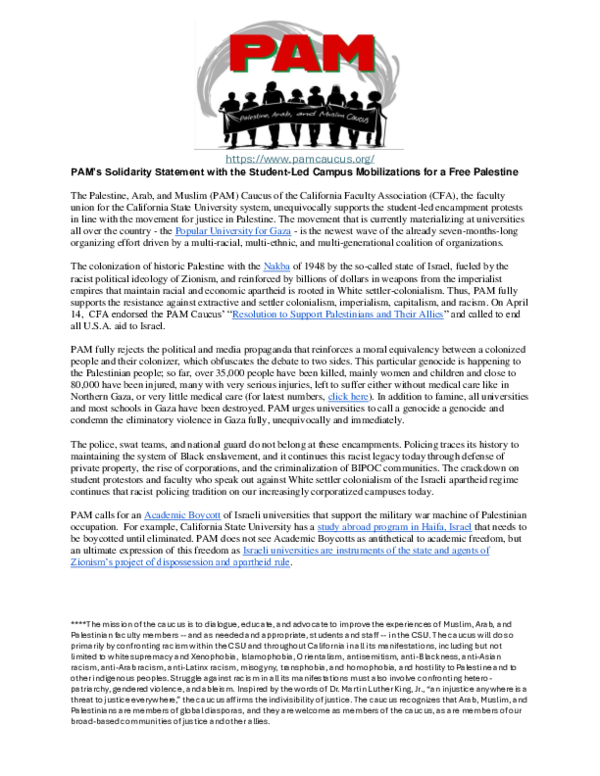 (PDF) PAM solidarity statement