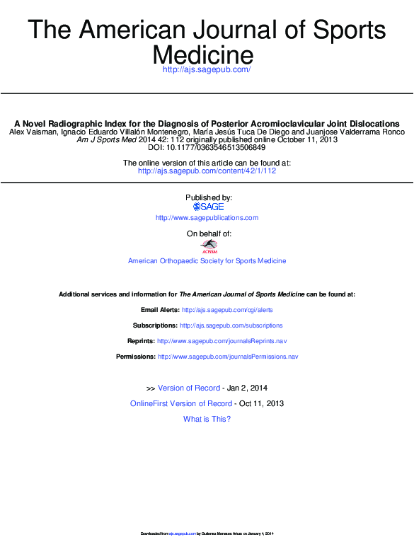(PDF) A Novel Radiographic Index for the Diagnosis of Posterior ...