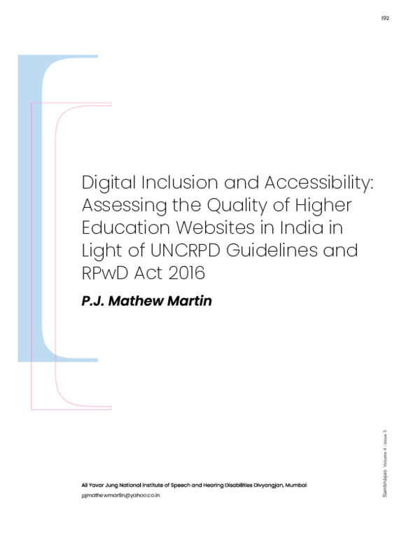 (PDF) Digital Inclusion and Accessibility: Assessing the Quality of ...