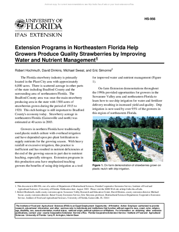 (PDF) Extension Programs in Northeastern Florida Help Growers Produce ...