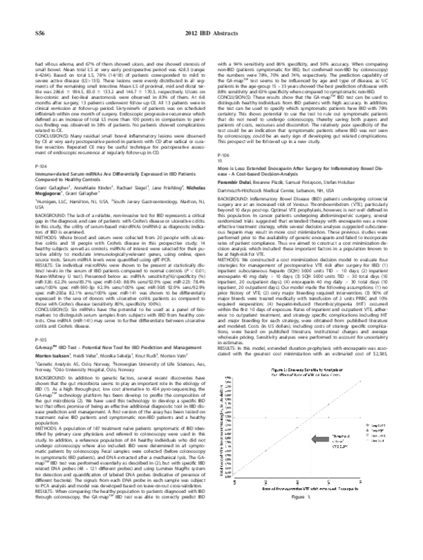 (PDF) GA-map™ IBD Test - Potential New Tool for IBD Prediction and ...