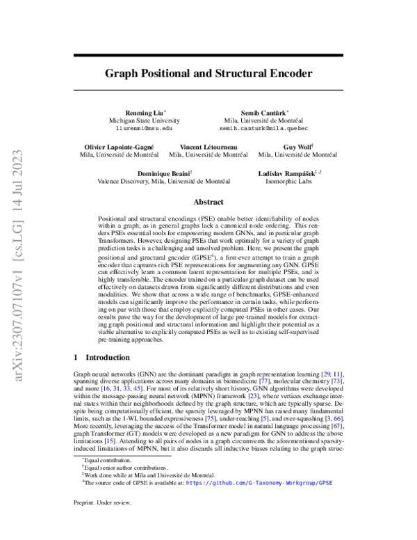 (PDF) Graph Positional and Structural Encoder