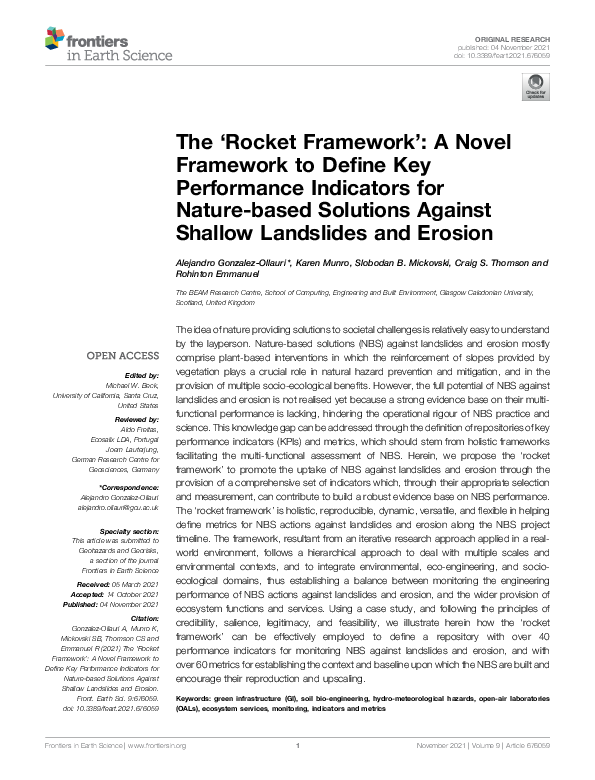 (PDF) The ‘Rocket Framework’: A Novel Framework to Define Key ...