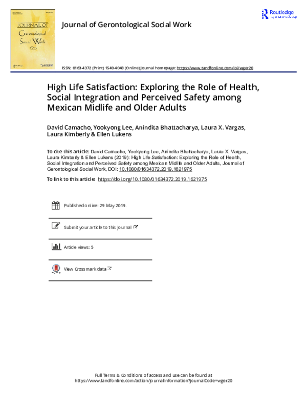 (PDF) High Life Satisfaction: Exploring the Role of Health, Social ...