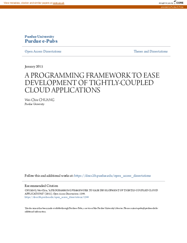 (PDF) A programming framework to ease development of tightly-coupled ...