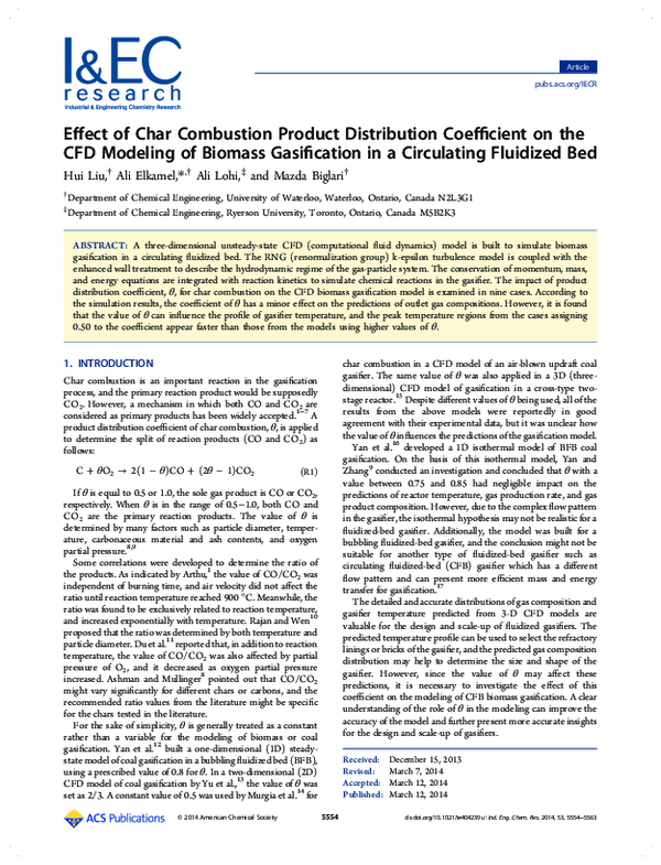 (PDF) Effect of Char Combustion Product Distribution Coefficient on the ...
