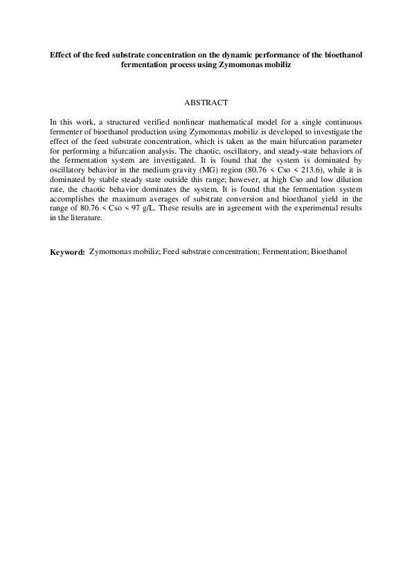 (PDF) Effect of the Feed Substrate Concentration on the Dynamic ...