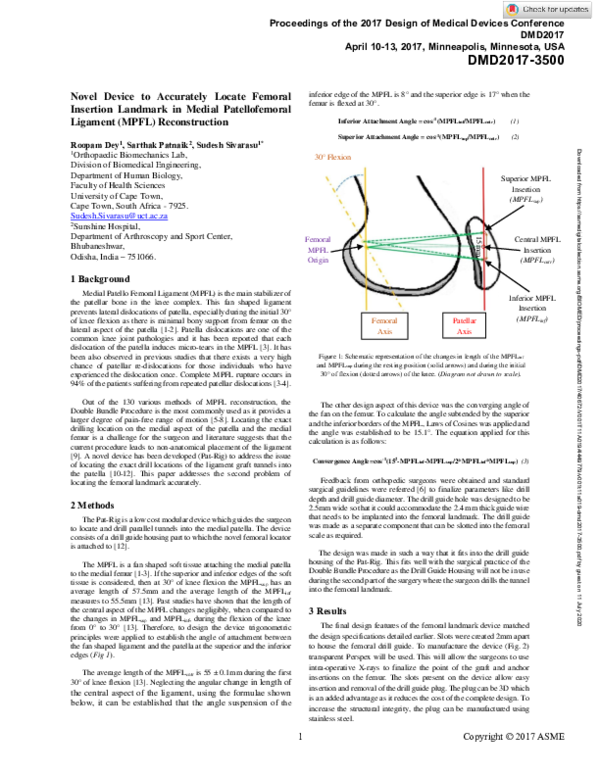 (PDF) Novel Device to Accurately Locate Femoral Insertion Landmark in ...