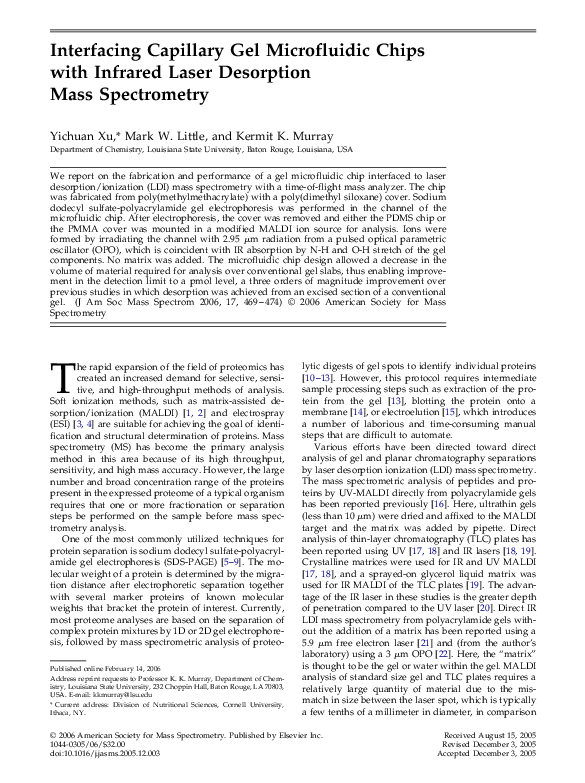 (PDF) Interfacing capillary gel microfluidic chips with infrared laser ...