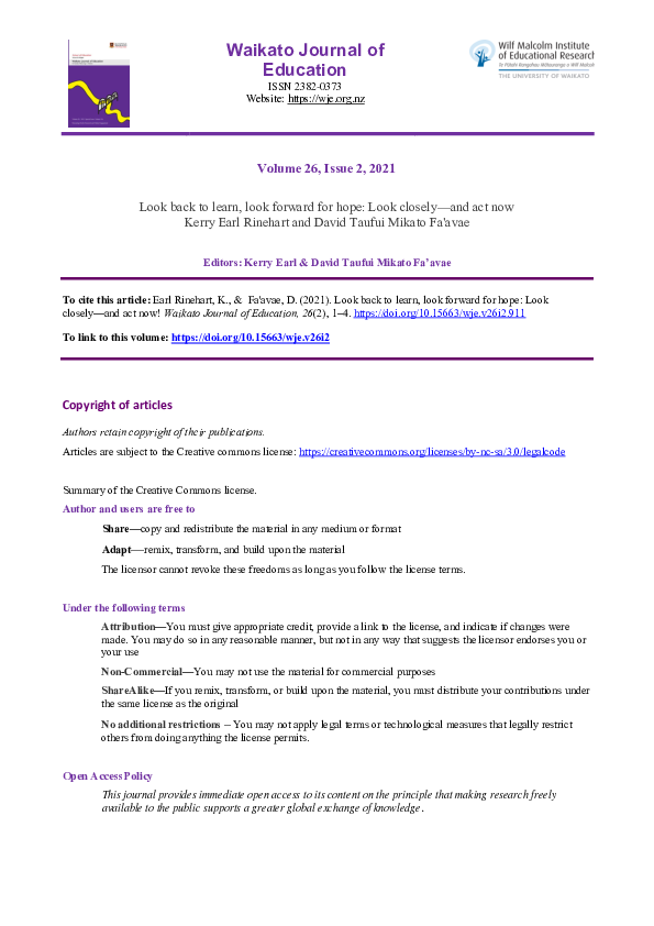 (PDF) Look back to learn, look forward for hope: Look closely—and act now