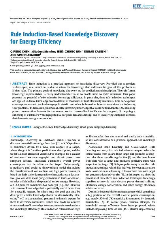 (PDF) Rule Induction-Based Knowledge Discovery for Energy Efficiency