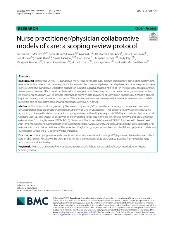 (PDF) Nurse practitioner/physician collaborative models of care: a ...