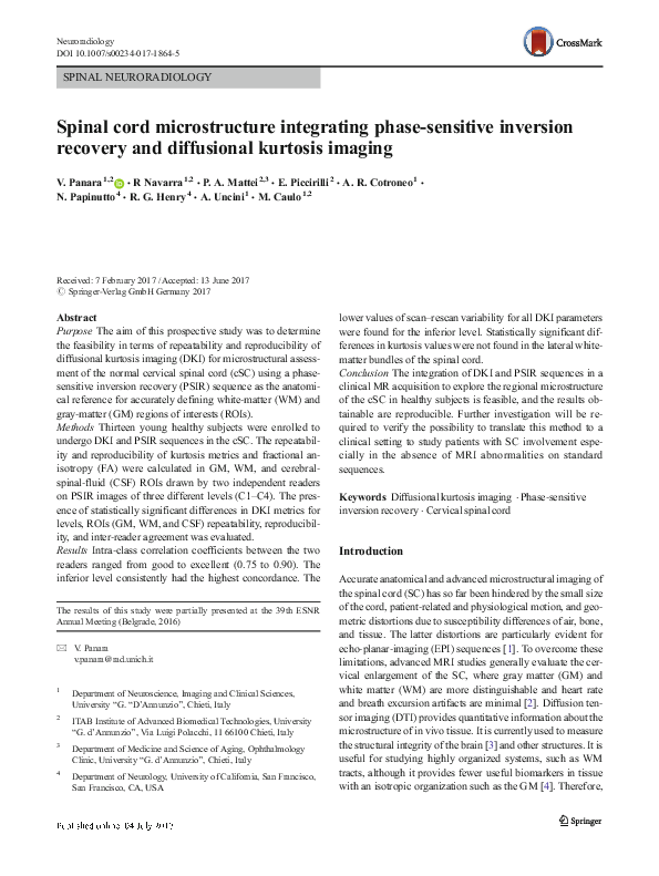 Pdf Spinal Cord Microstructure Integrating Phase Sensitive Inversion Recovery And Diffusional