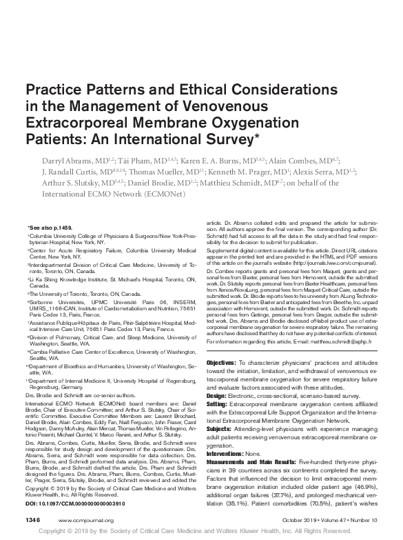 (PDF) Practice Patterns and Ethical Considerations in the Management of ...