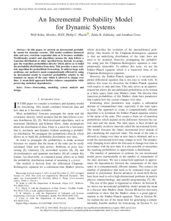 (PDF) An Incremental Probability Model for Dynamic Systems