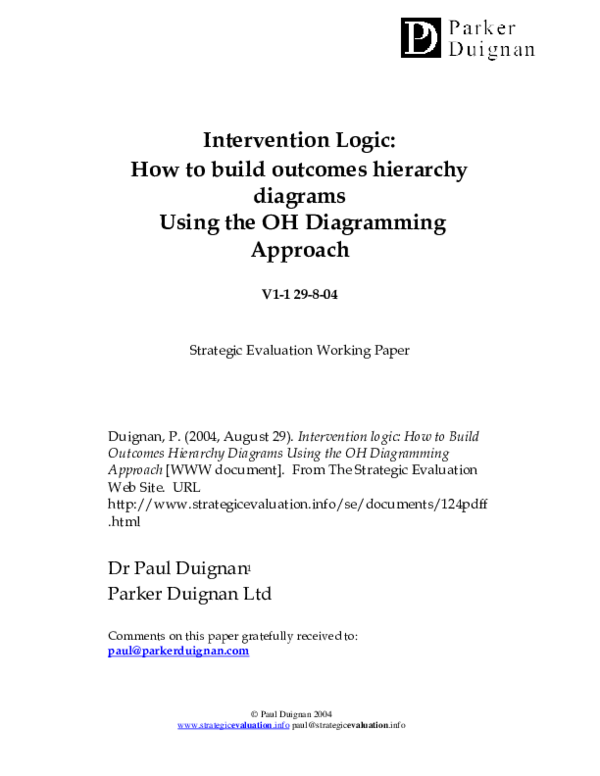 (PDF) Intervention logic: How to build outcomes hierarchy diagrams ...