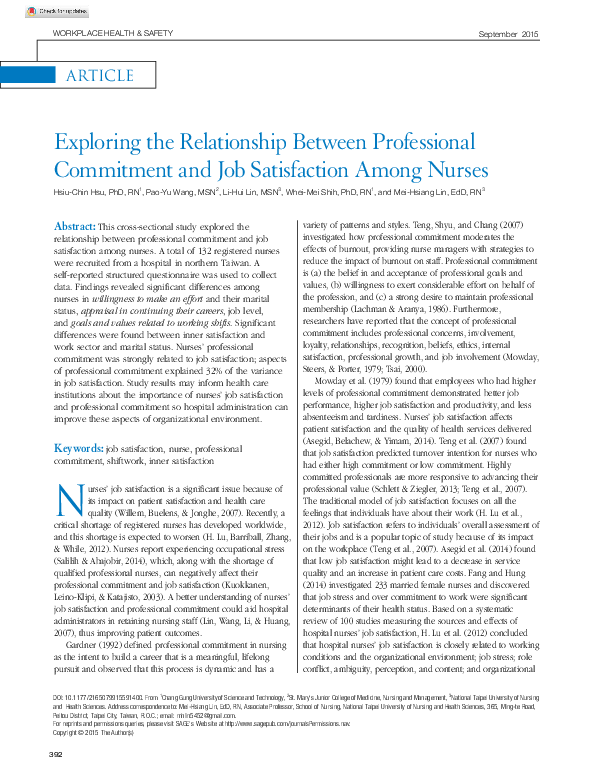 (PDF) Exploring the Relationship Between Professional Commitment and ...