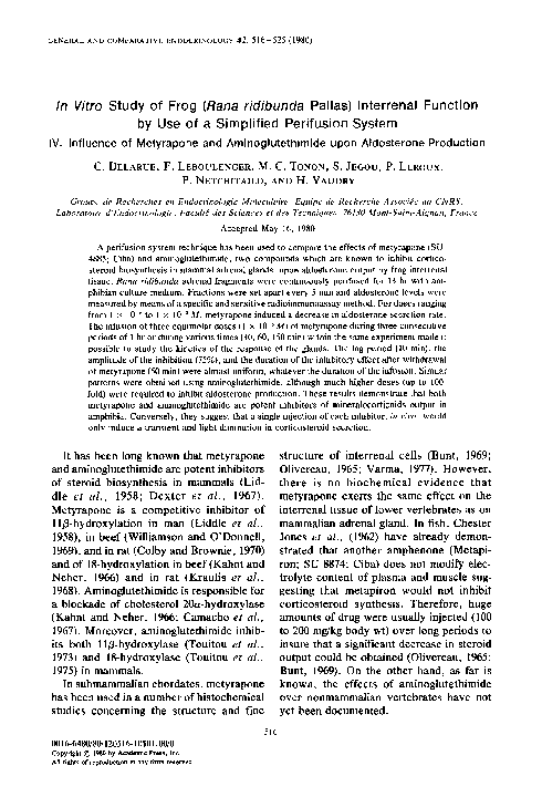(PDF) tIn vitro study of frog (Rana ridbunda Pallas) interrenal ...