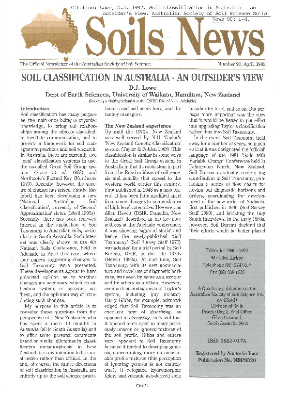 (PDF) Soil classification in Australia – an outsider’s view