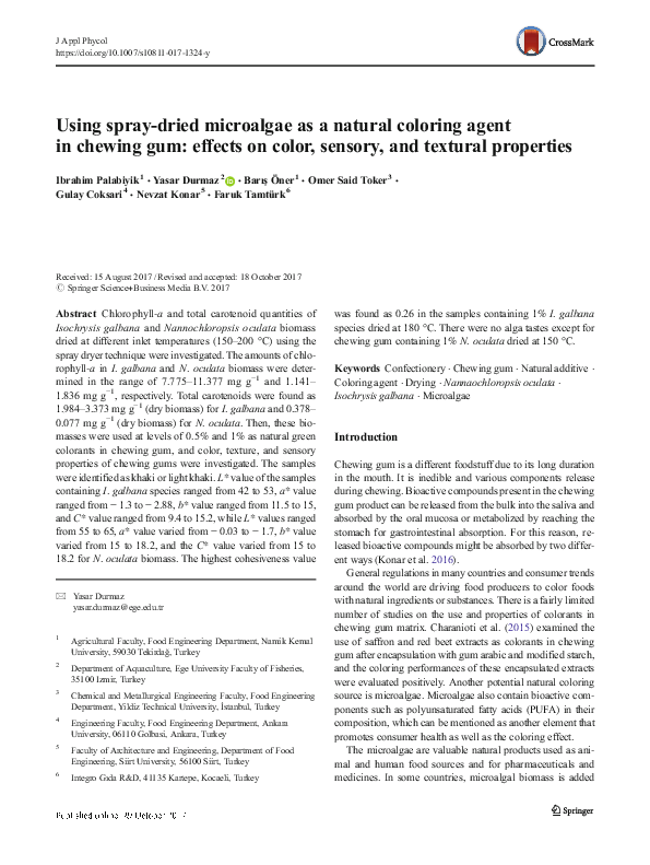 (PDF) Using spray-dried microalgae as a natural coloring agent in ...