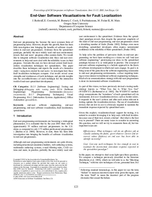 (PDF) End-user software visualizations for fault localization