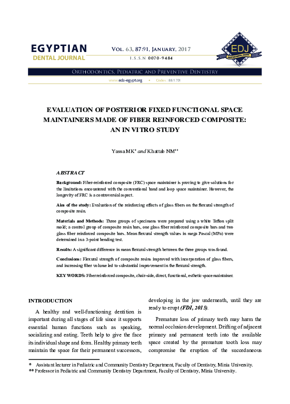 (PDF) Evaluation of Posterior Fixed Functional Space Maintainers Made ...