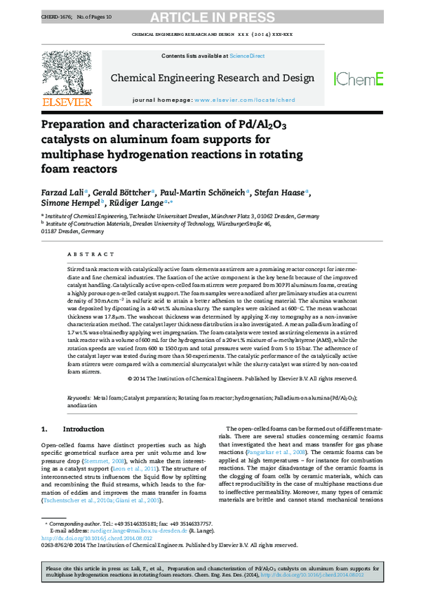 (PDF) Preparation and characterization of Pd/Al2O3 catalysts on ...