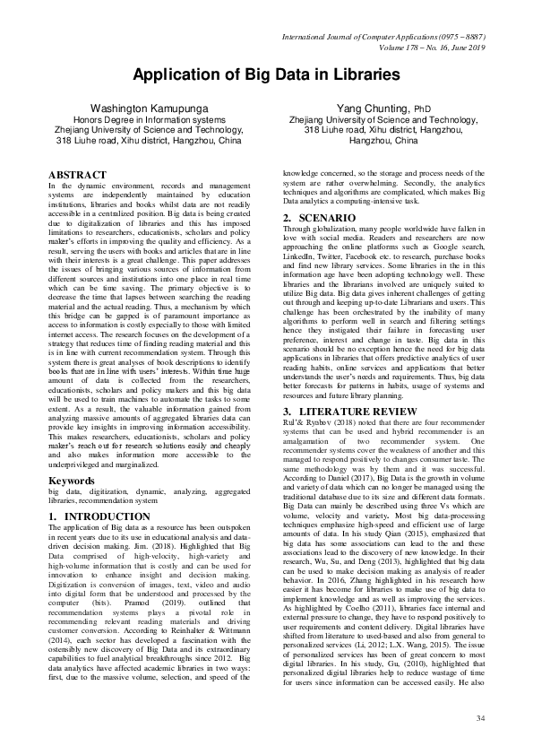 (PDF) Application of Big Data in Libraries