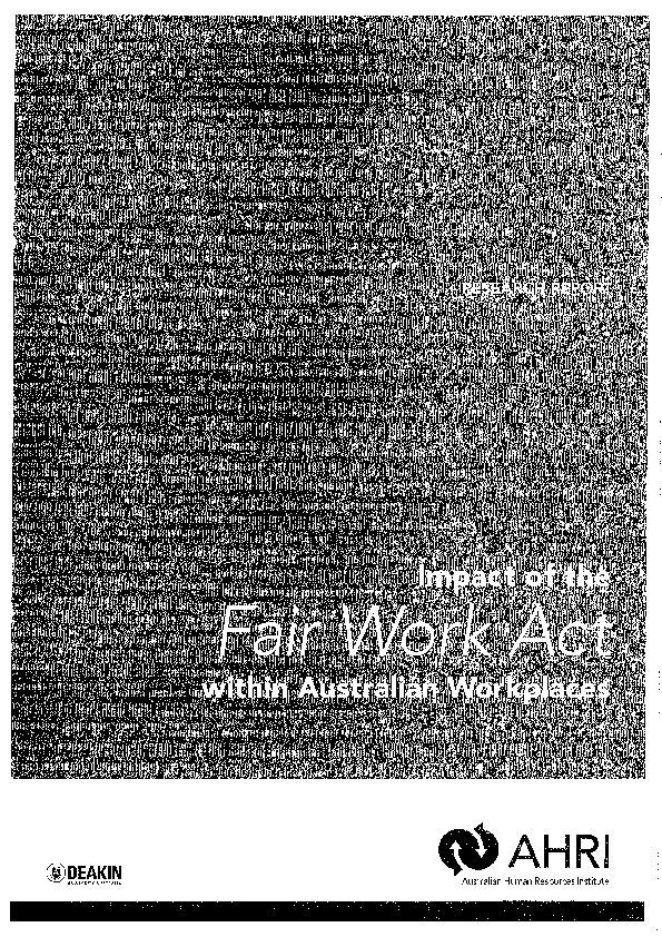 (PDF) Impact of the Fair Work Act within Australian workplaces ...
